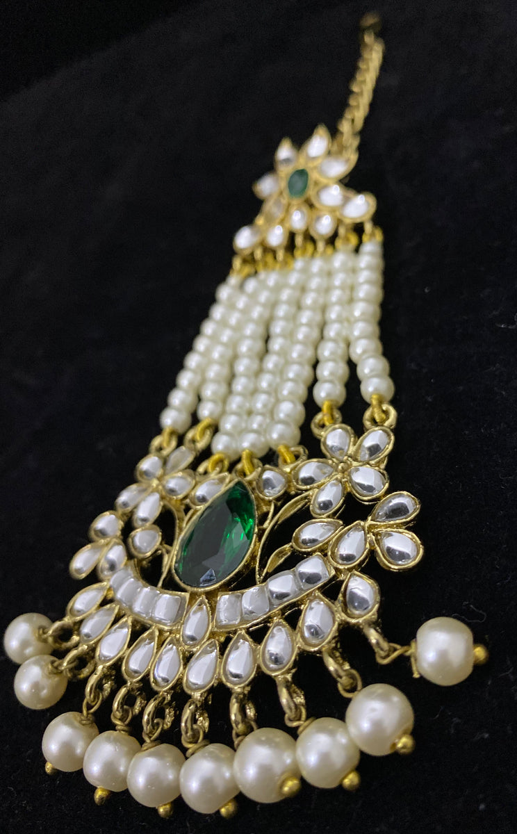 Pearl Jhumar/Paasa Green Stone – Highness Collection Jewelry